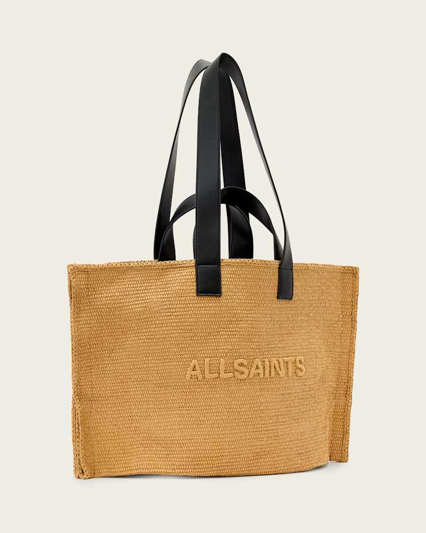 Lutece Woven Tote Bag Biscuit Brown | ALLSAINTS